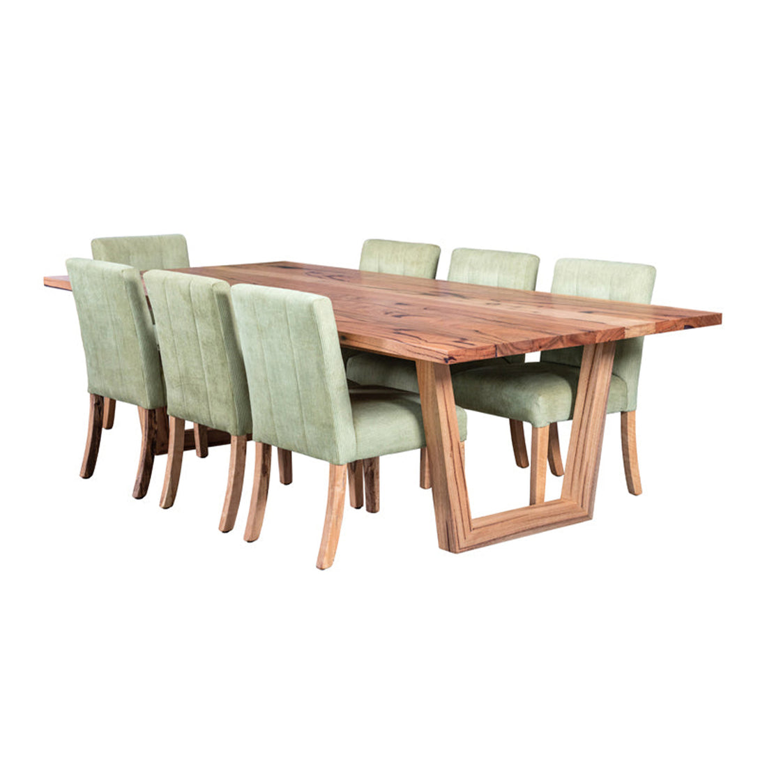 Vision Straight Edge Marri Timber Dining Table, U Timber Base – General ...