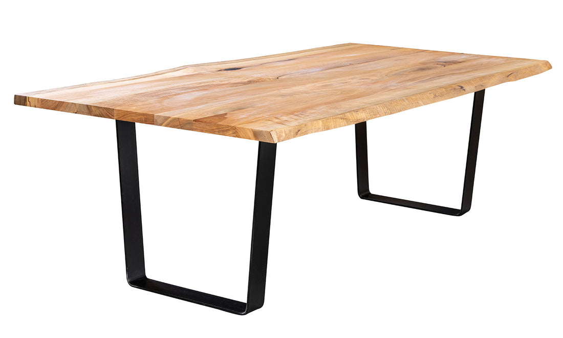 Sandfire Natural Edge Marri Timber Dining Table, Metal Base – General ...
