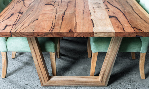Vision Straight Edge Marri Timber Dining Table, U Timber Base – General ...